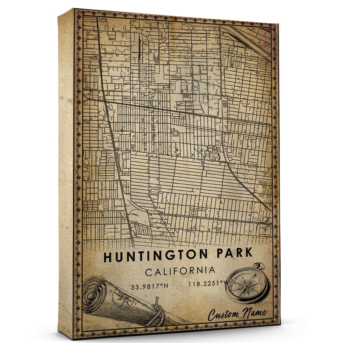 Huntington Park Map Poster, California Park Map Art Poster, Canvas ...