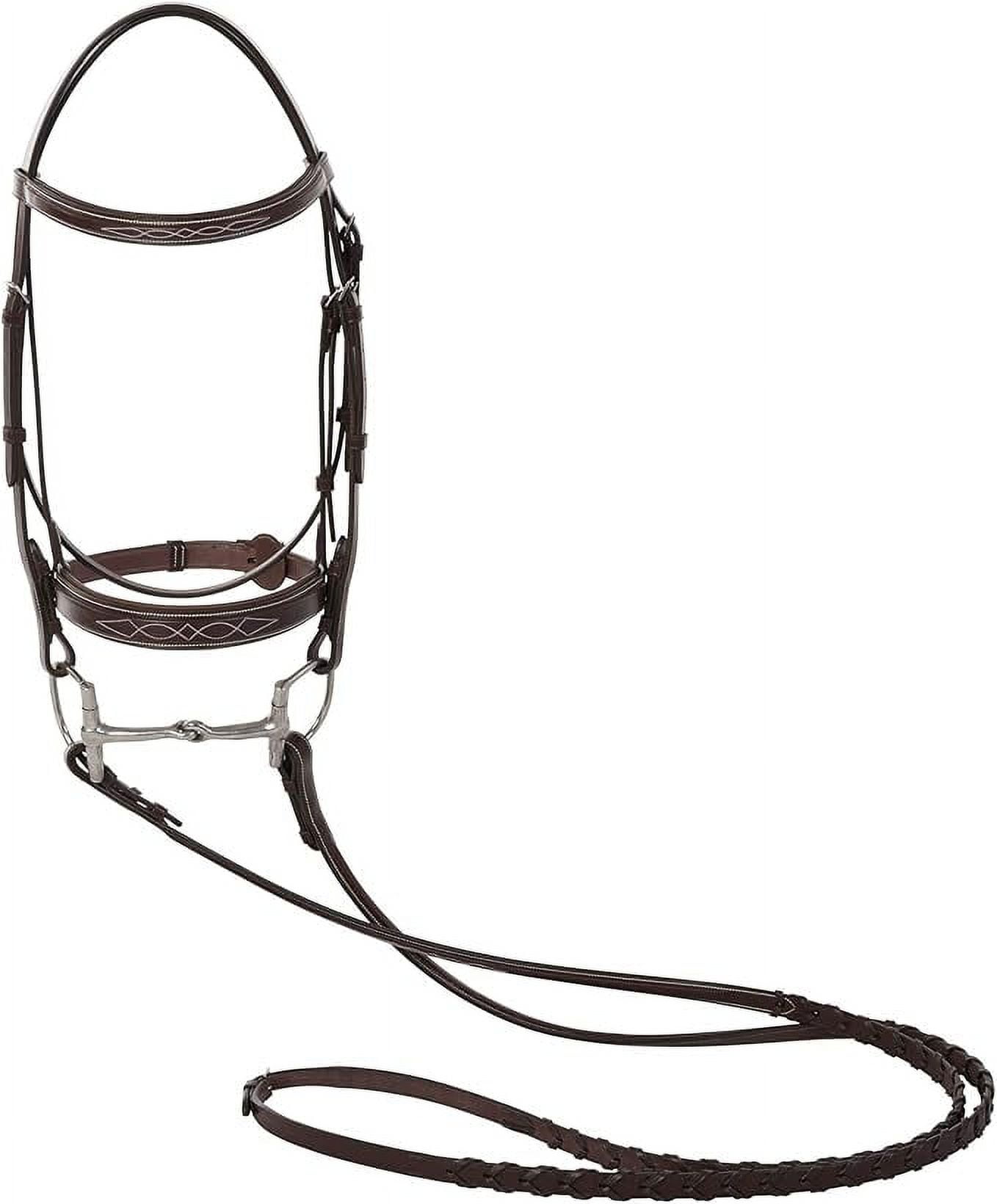 Huntley Equestrian Fancy Stitched Sedgwick Leather Padded Bridle with Reins (Sedgwick Australian ...