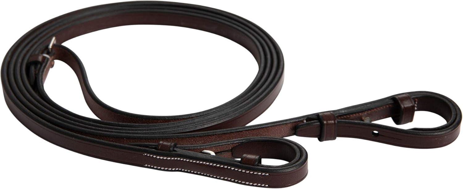 Huntley Equestrian Pelham Flat Curb English Bridle Rein 1/2" width ...