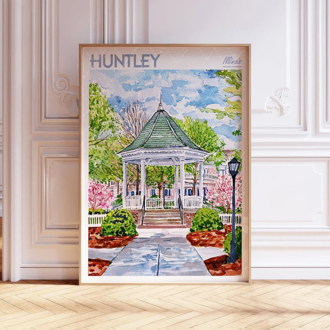 Huntley Watercolor Art Print - Kane City Print - Illinois Travel Poster ...