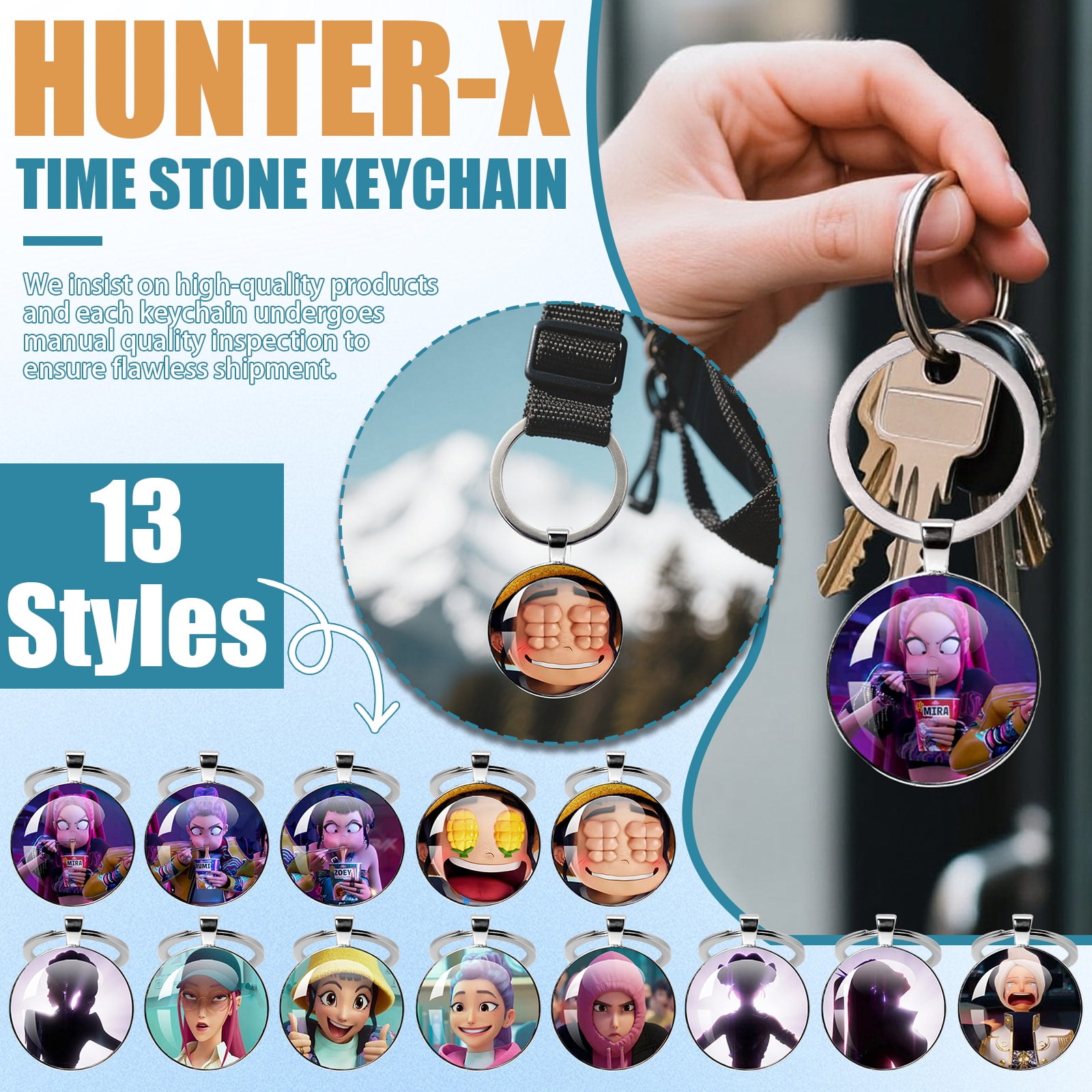 Huntress Coven HUNTER/X Time Gem Keychain - Magic Seal & Battle-Damaged ...