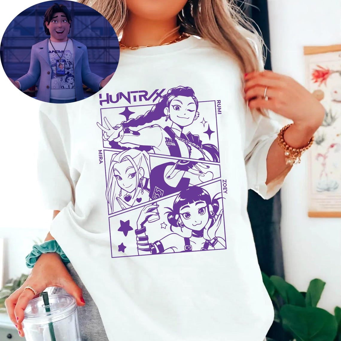 Huntrix K-Pop Demon Hunters Shirt | Rumi, Mira & Zoey Graphic Tee ...