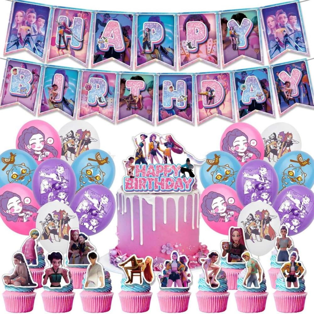 Huntrix Kpop Demon Hunters Party Pack: Complete Birthday Decorations ...
