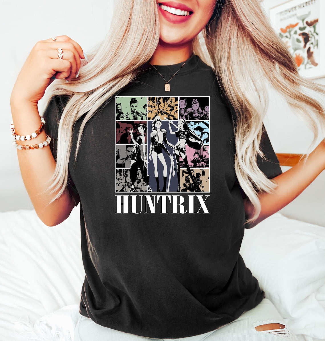 Huntrix Kpop Demon Hunters T-Shirt | Retro Idol Group Graphic Tee ...
