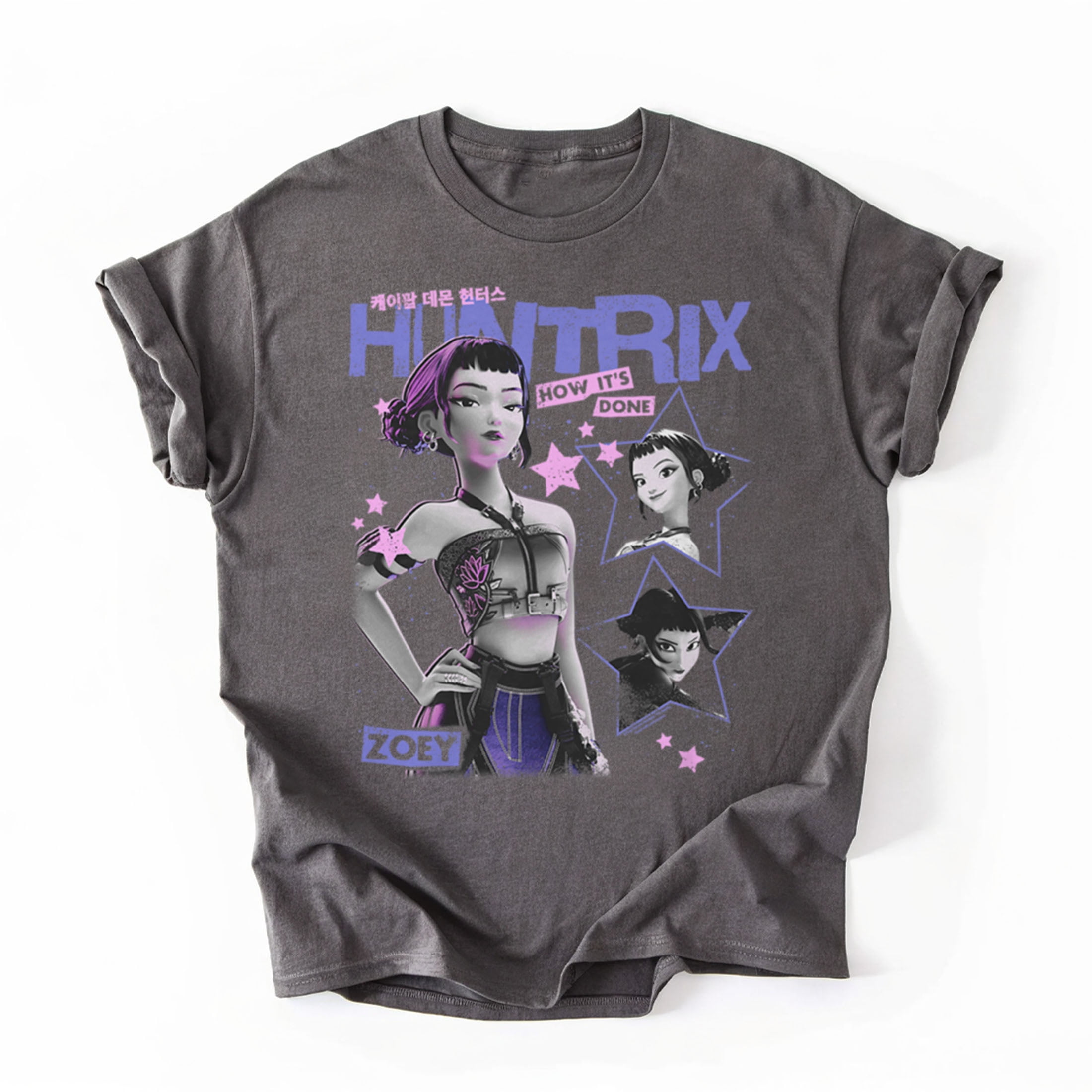 Huntrix Zoey How It's Done Retro Poster T-Shirt, Kpop Demon Hunters ...