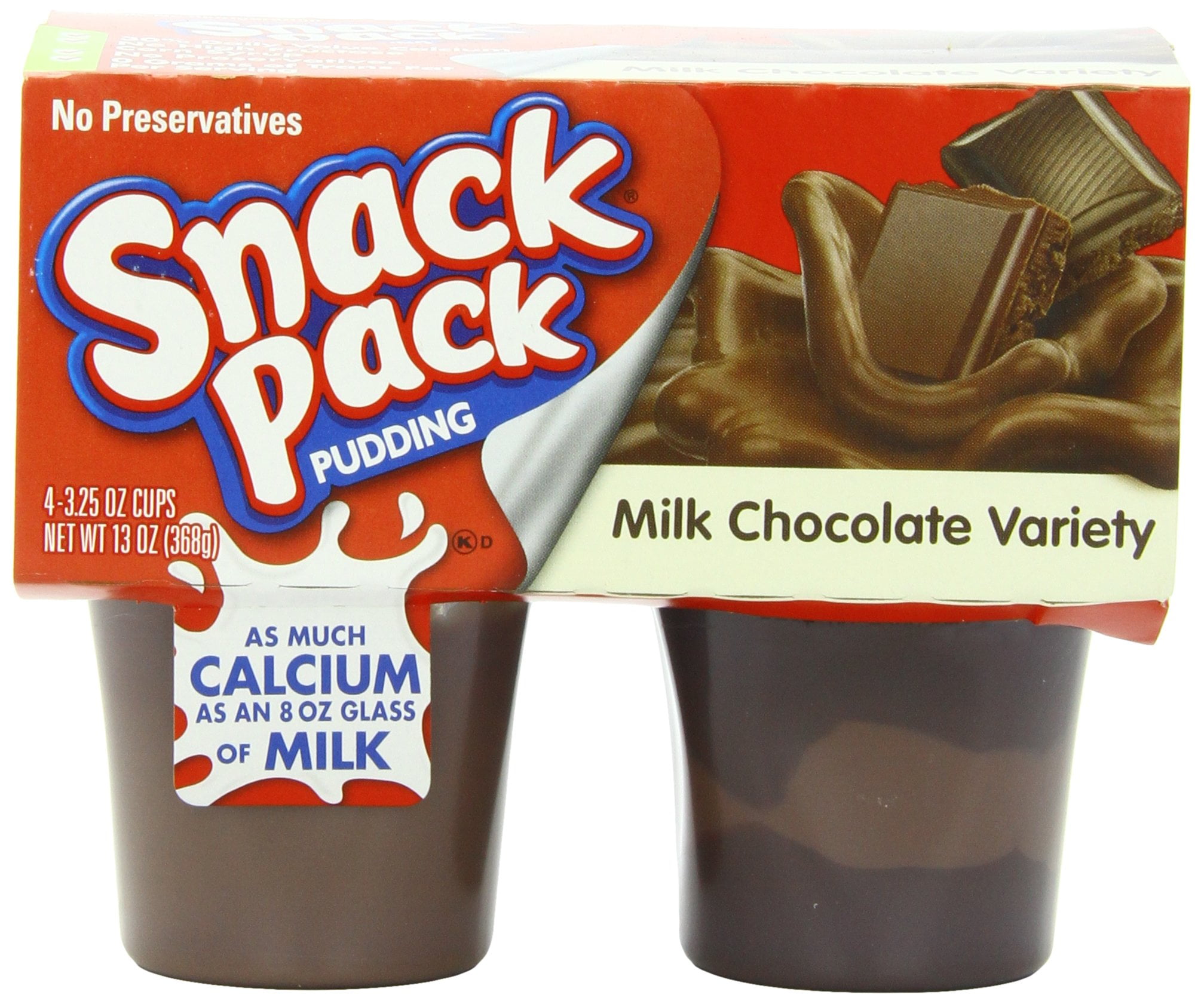 Hunts Snack Pack AJH3 Pudding Variety, Milk Chocolate, 4 Count (Pack of ...