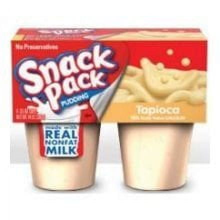 Hunts Snack Pack Pudding, STF9 Tapioca, 3.25 oz. Cups, 4 Count (Pack of ...