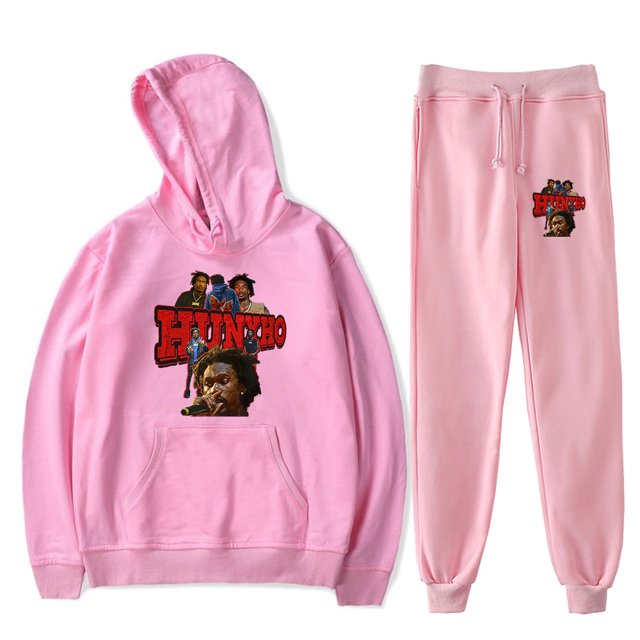 Hunxho Rapper Retro Graphic Hoodie Jogger Pants Two Piece Set ...