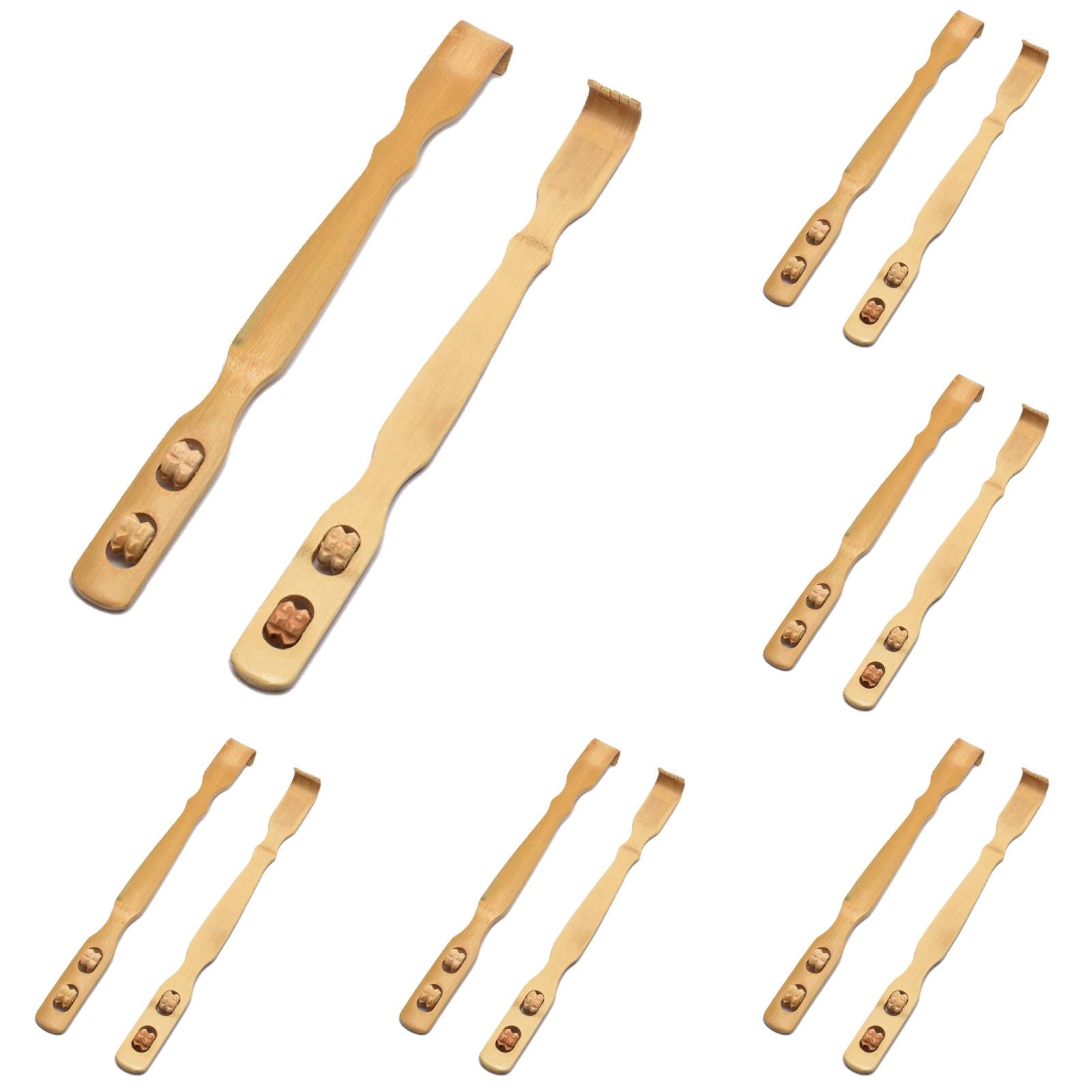 Hunyinhhh 2 Pack Wooden Back Scratcher Massage Rollers Long Reach ...