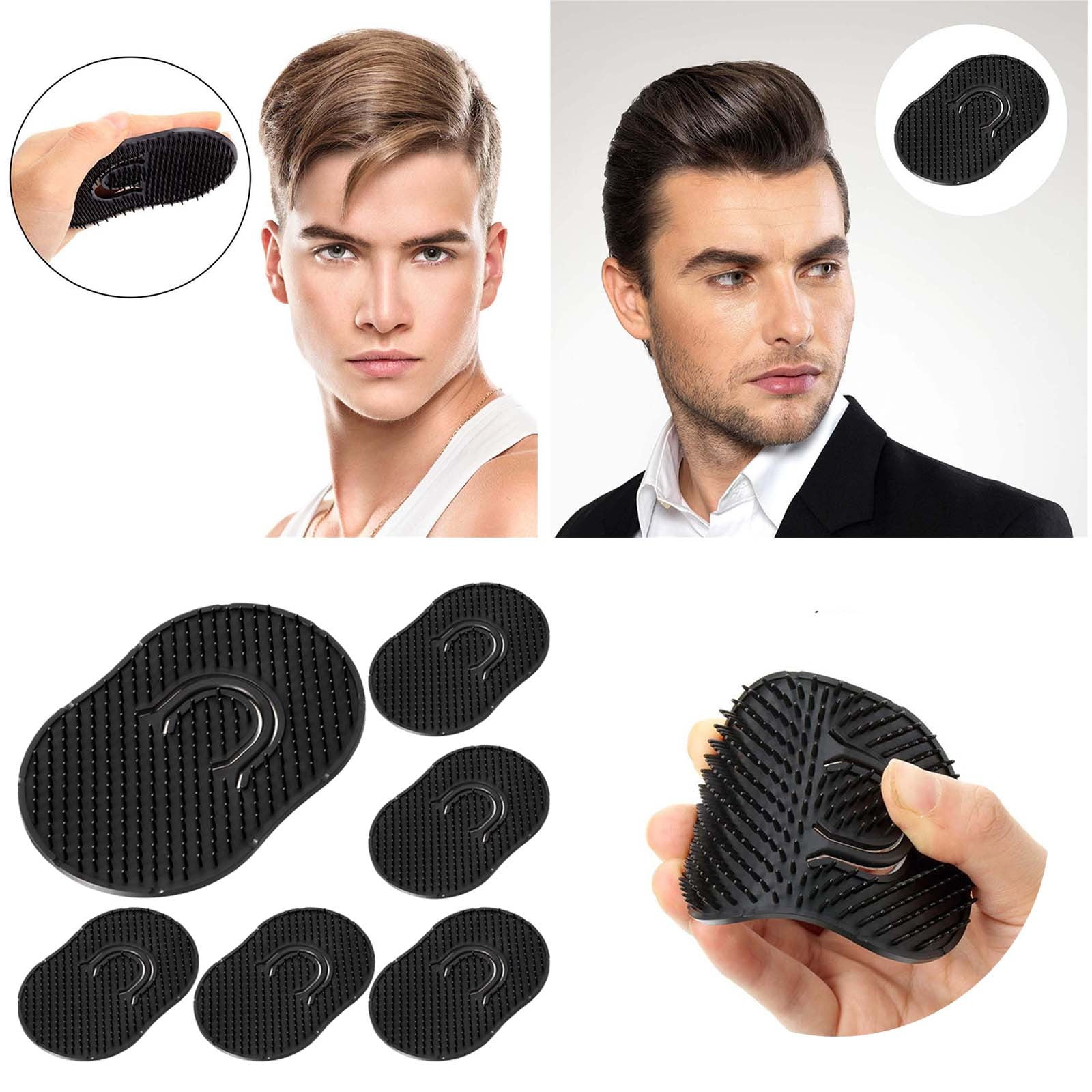 Hunyinhhh Set Finger Small Round Black Comb Shampoo Brush Portable ...