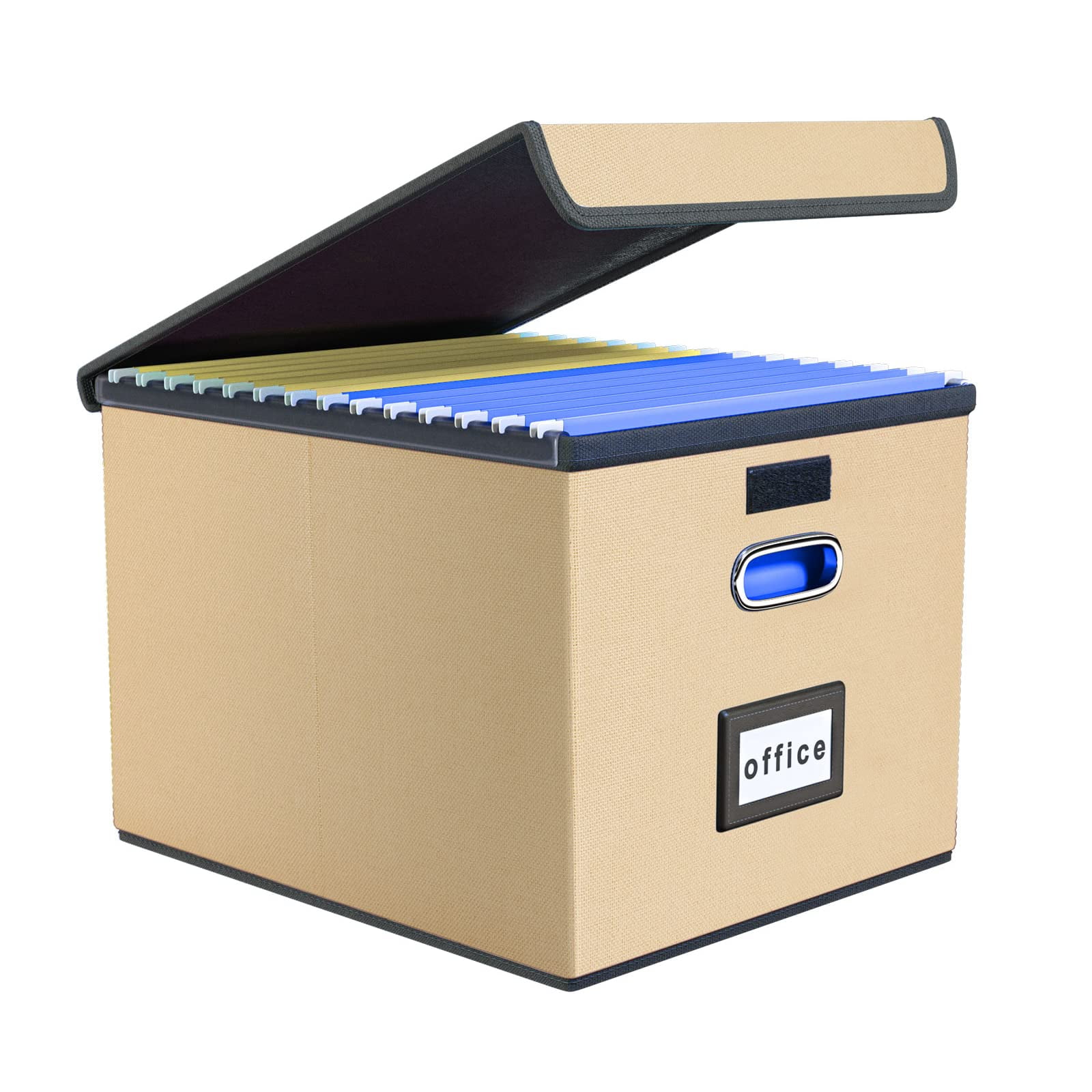 Huolewa File Organizer Box with Lid, Collapsible File Folder Organizer ...