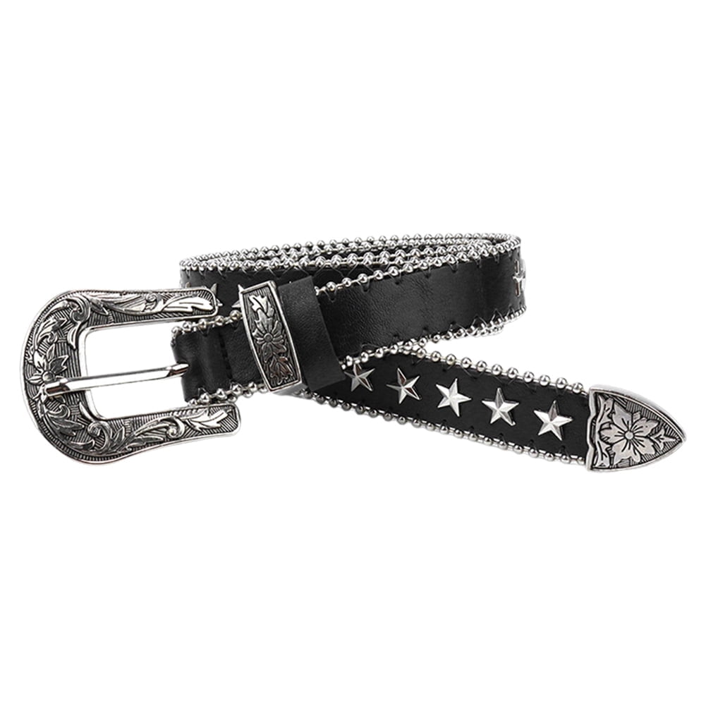 Belt Alloy Pin Buckle Rivet Accentuated Fashion Piece Handcrafted with ...