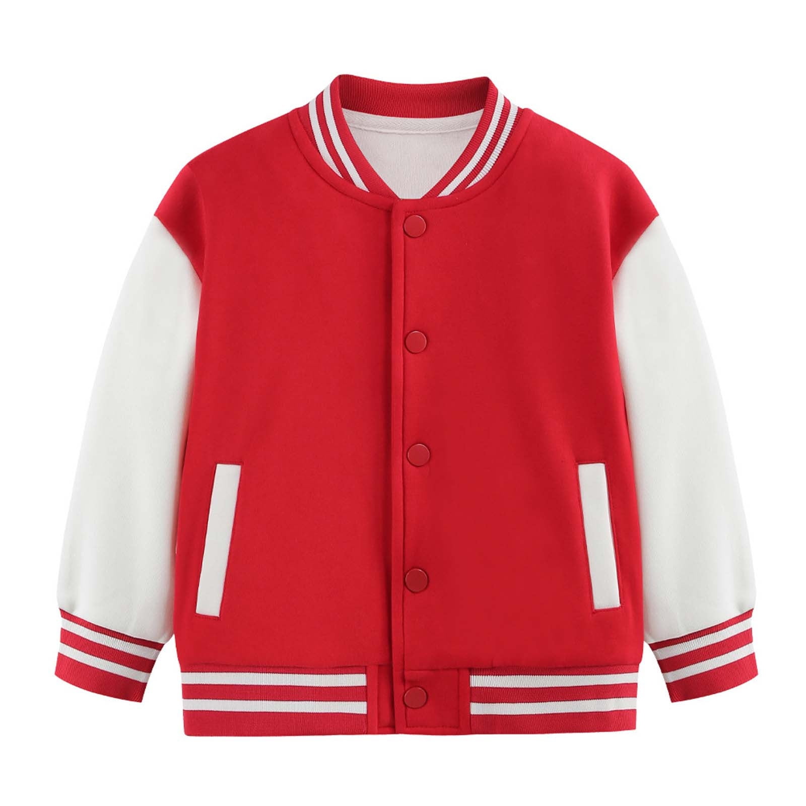 Huowey Big Boys Coat Varsity Jacket Butoon Down Stand Collar Solid ...