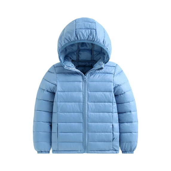 Huowey Big Boys Coat Winter Warm Hooded Puffer Jackets Solid Color Coats Lightweight Padded With ...