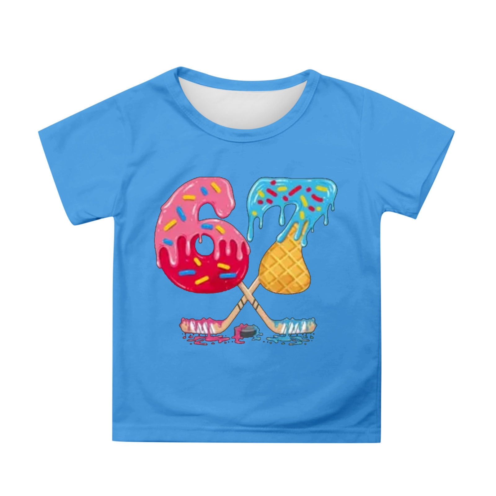 Huowey Boys Graphic 67 Shirt Short Sleeve Cute Ice Cream Print Round ...