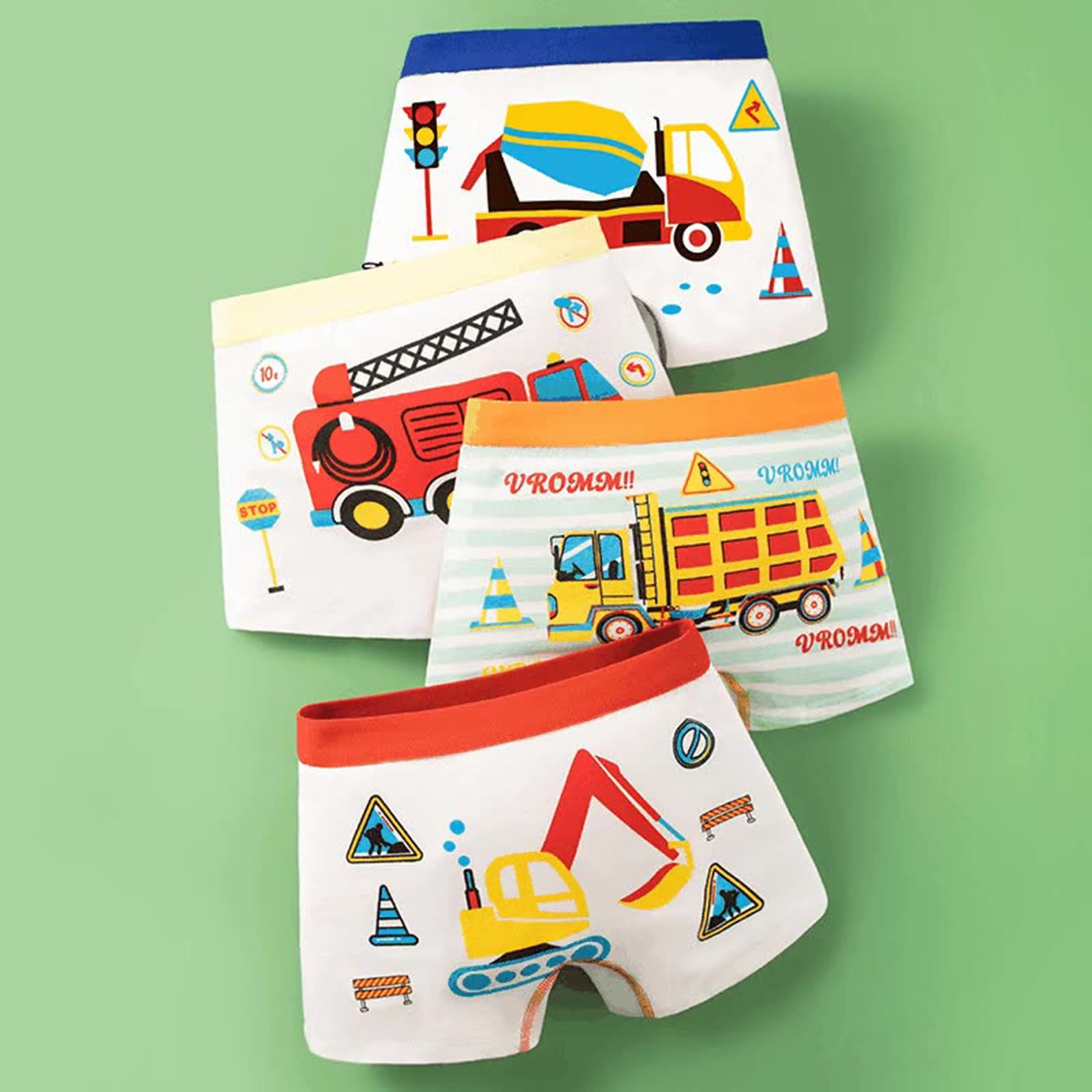Huowey Boys Kids Underwear Soft Cotton Boxer Briefs Dinosaur Truck ...