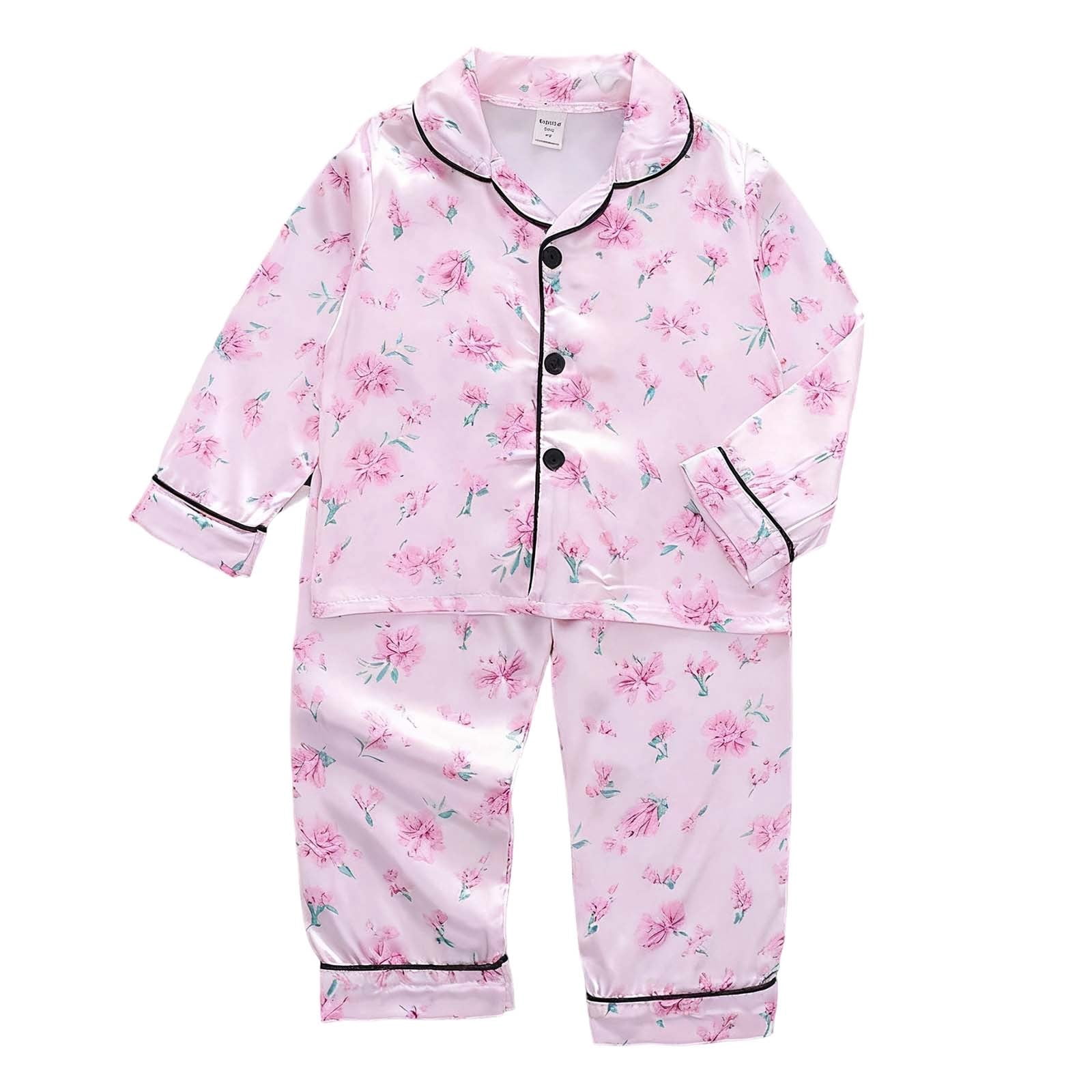 Huowey Girls 2 Piece Clothing Set Long Sleeve Button Down Soft Cute ...