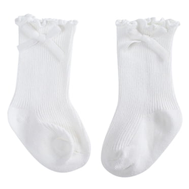 Huowey Kids Socks Non Socks Cotton Knitted Lettuce Trim Solid Color ...