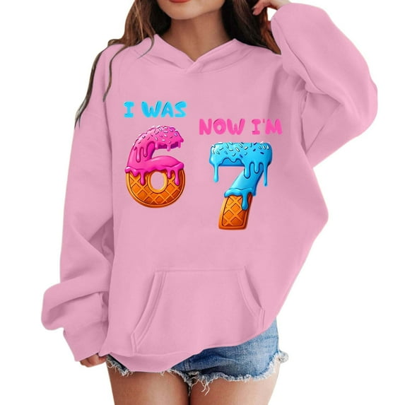 Huowey Girls Cute Sweatshirt 67 Shirt Hoodies Pullover Letter Print ...