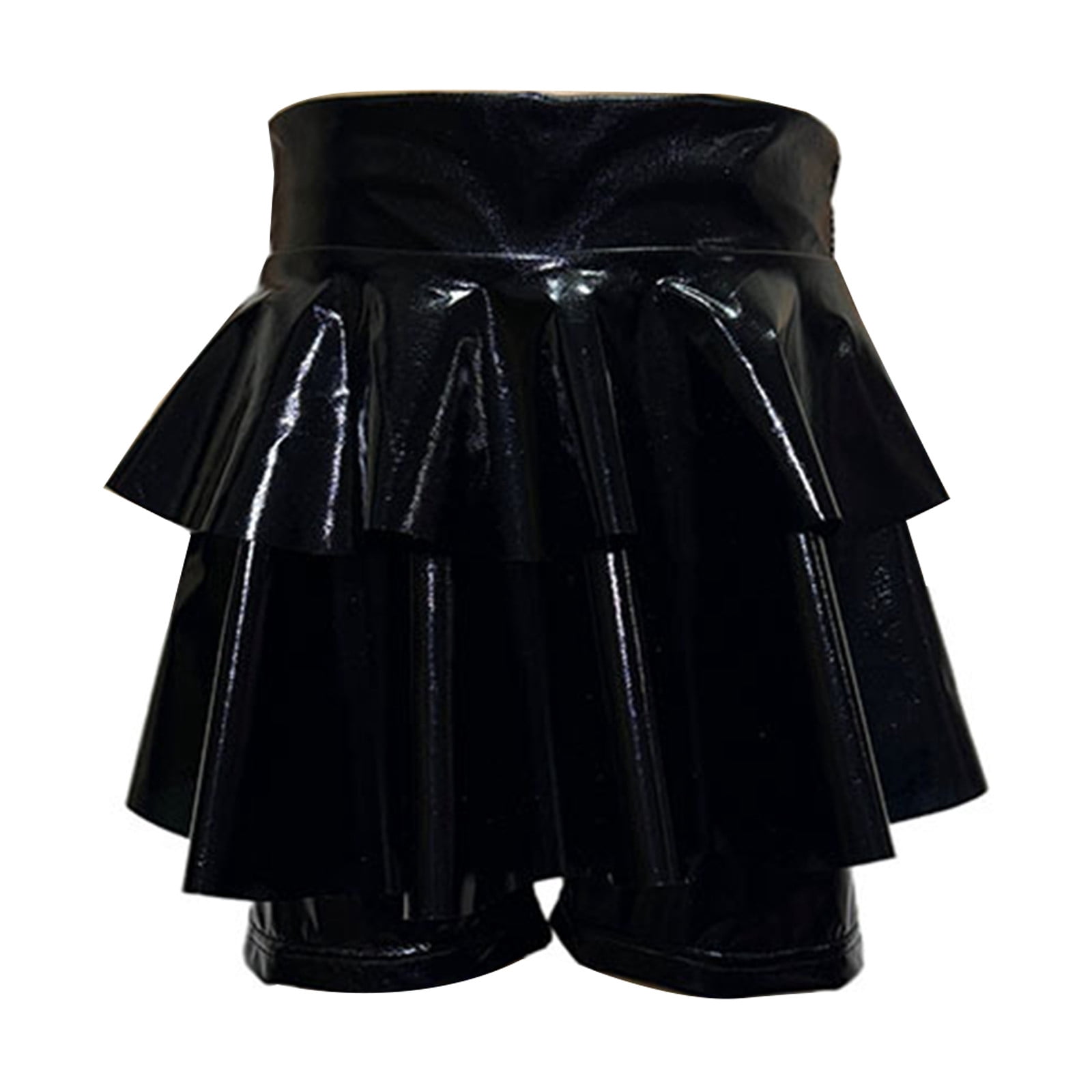 Huowey Girls Glitter Tiered Mini Skirts Sequin Tiered Ruffle Hem High ...