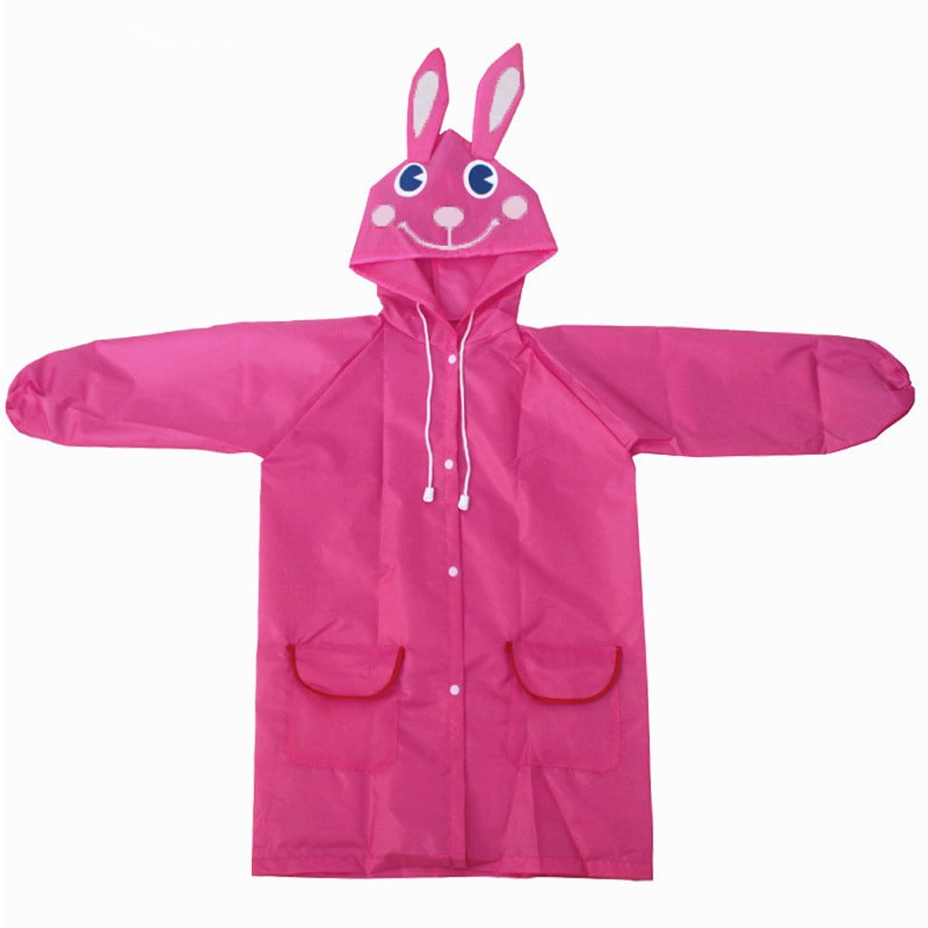 Huowey Girls Rain Suit Raincoats Waterproof Rain Jacket Hooded Rain Poncho Toddler Boys Girls ...
