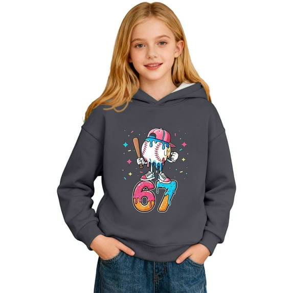 Huowey Kids Boys Girls Long Sleeve Hooded Sweatshirt Graphic Solid ...