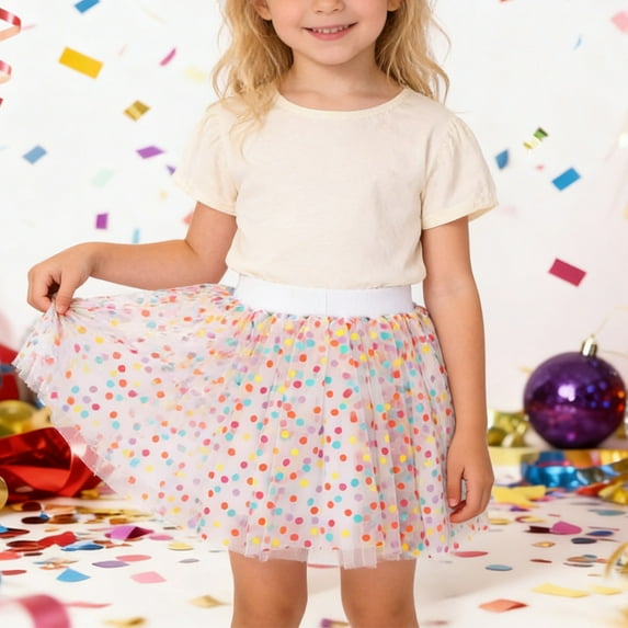 Huowey Kids Girls Dance Tutu Skirt Sequins Layered Short High Waist ...