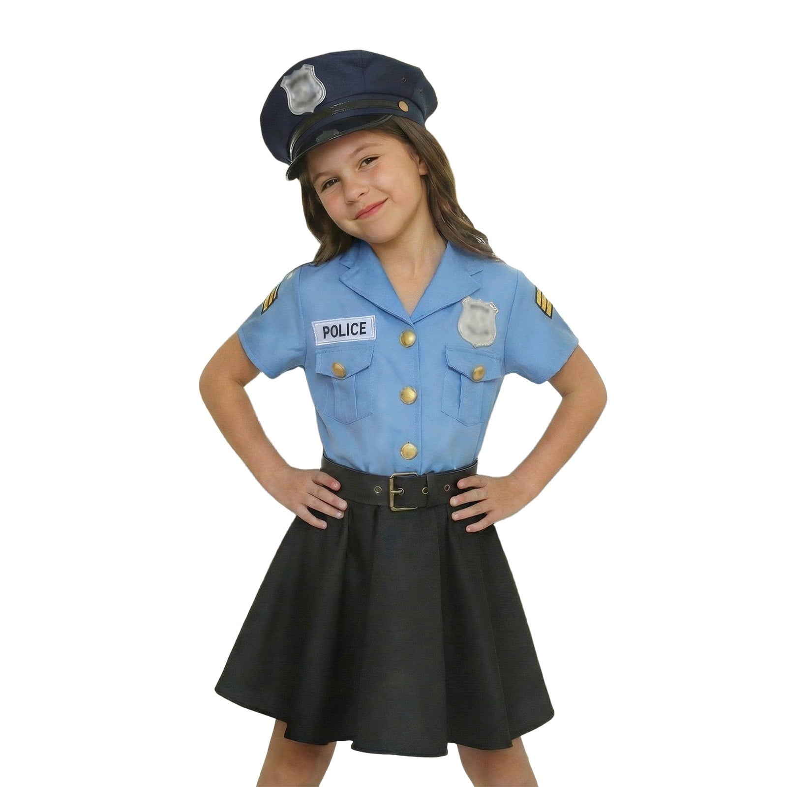 Huowey Kids Girls Uniform Dress Set Short Sleeve Polo Neck Button Down ...