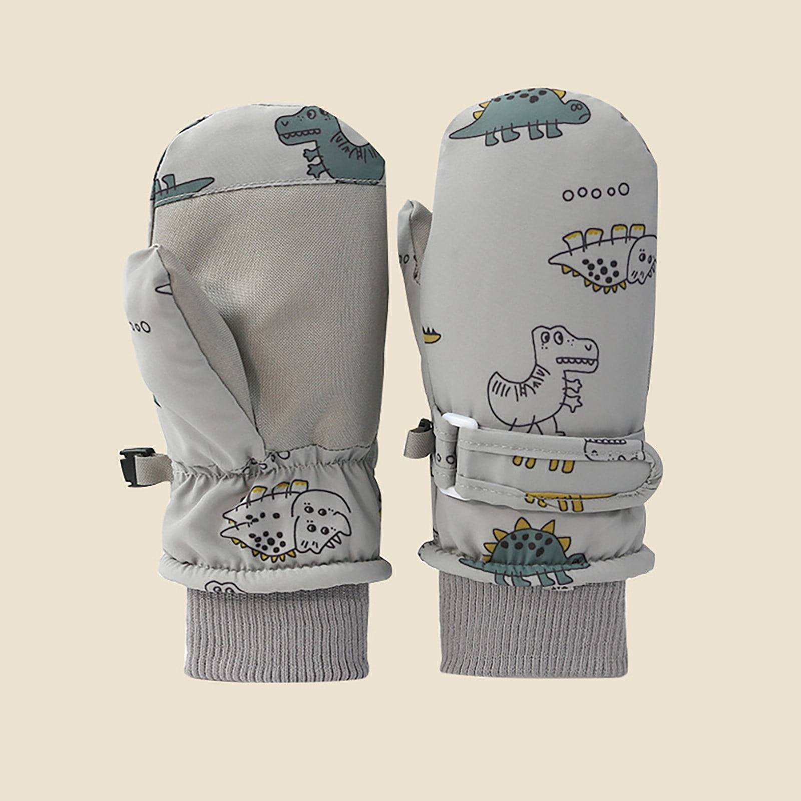 Huowey Kids Snow Gloveswalsking Waterproof Lovely Cartton Dinosaur ...