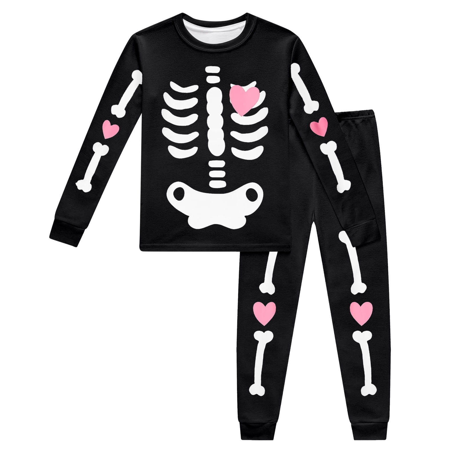 Huowey Toddler Boys Girls Halloween Clothes Pajamas Skeleton Glow-In-The-Dark Cotton Homewear ...