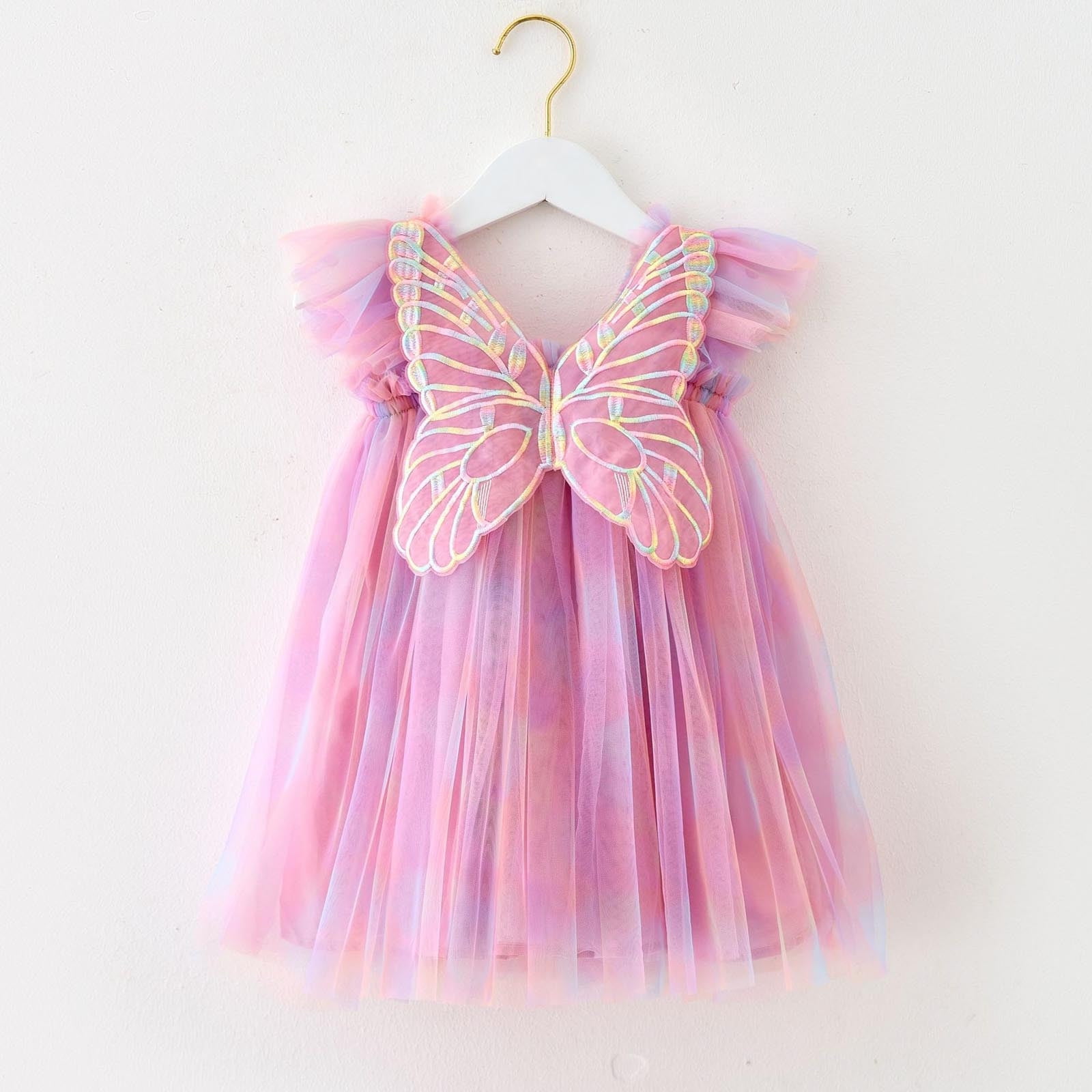 Huowey Toddler Girls Sleeveless Sequin Dress Ruffles Spaghetti Strap ...