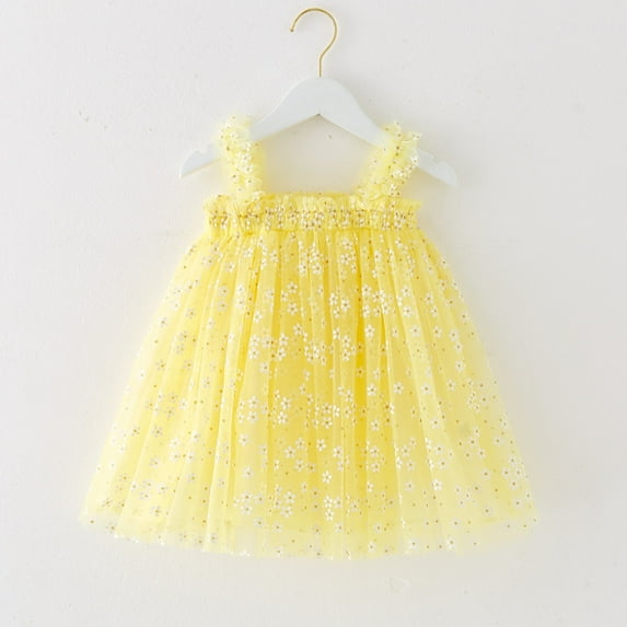 Huowey Toddler Girls Tutu Dresses Sleeveless Spaghetti Strap Floral ...