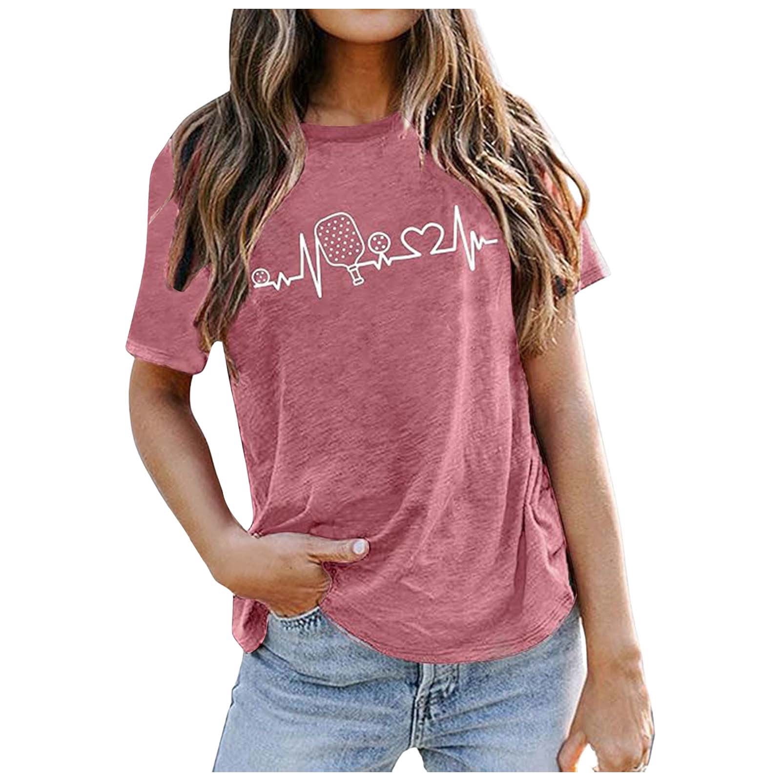 Huowey Valentine Day Shirts For Couples Womens Short Sleeve Love Letter ...