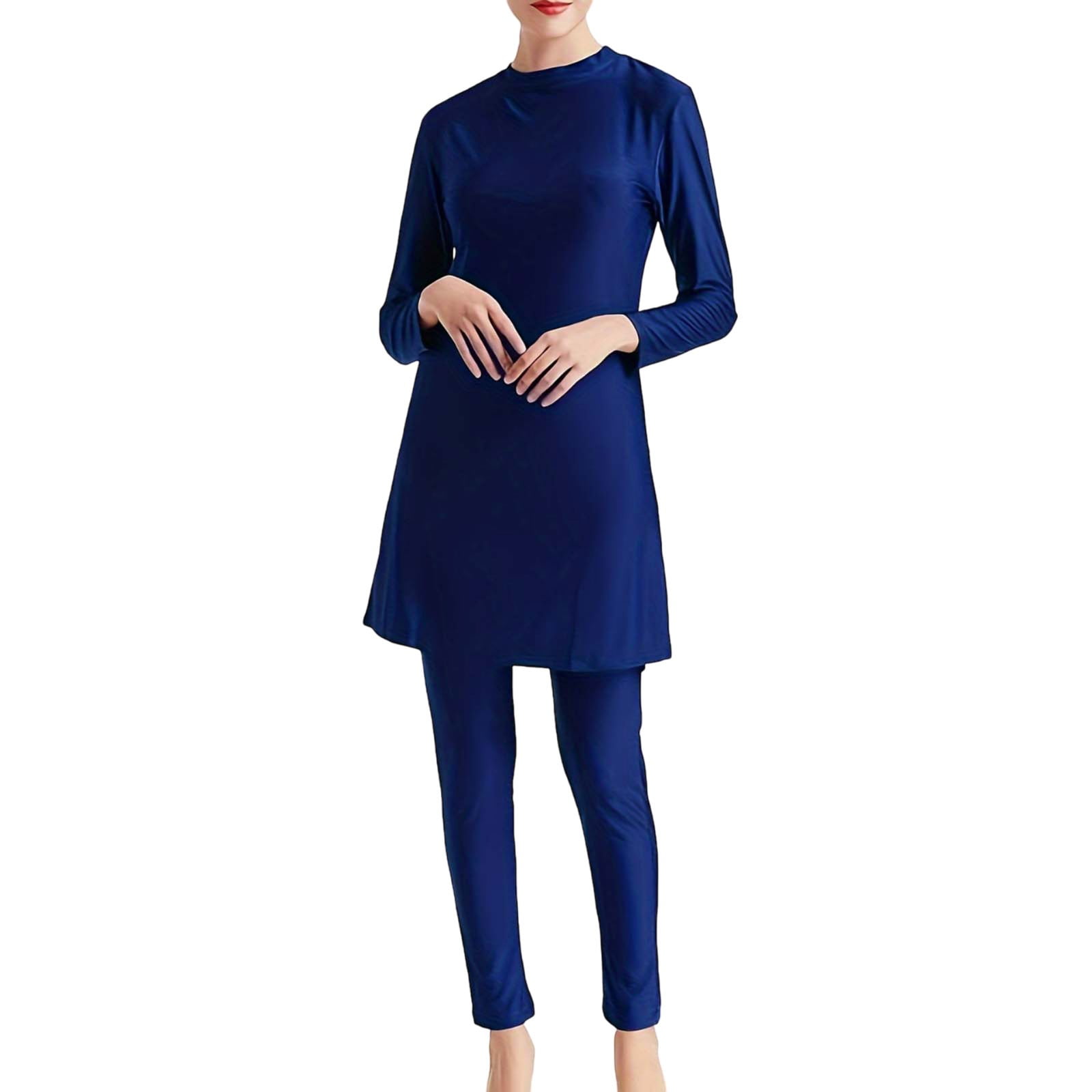 Huowey Women Swimwear Oversized Swimsuit Conservative Swimsuit Long ...