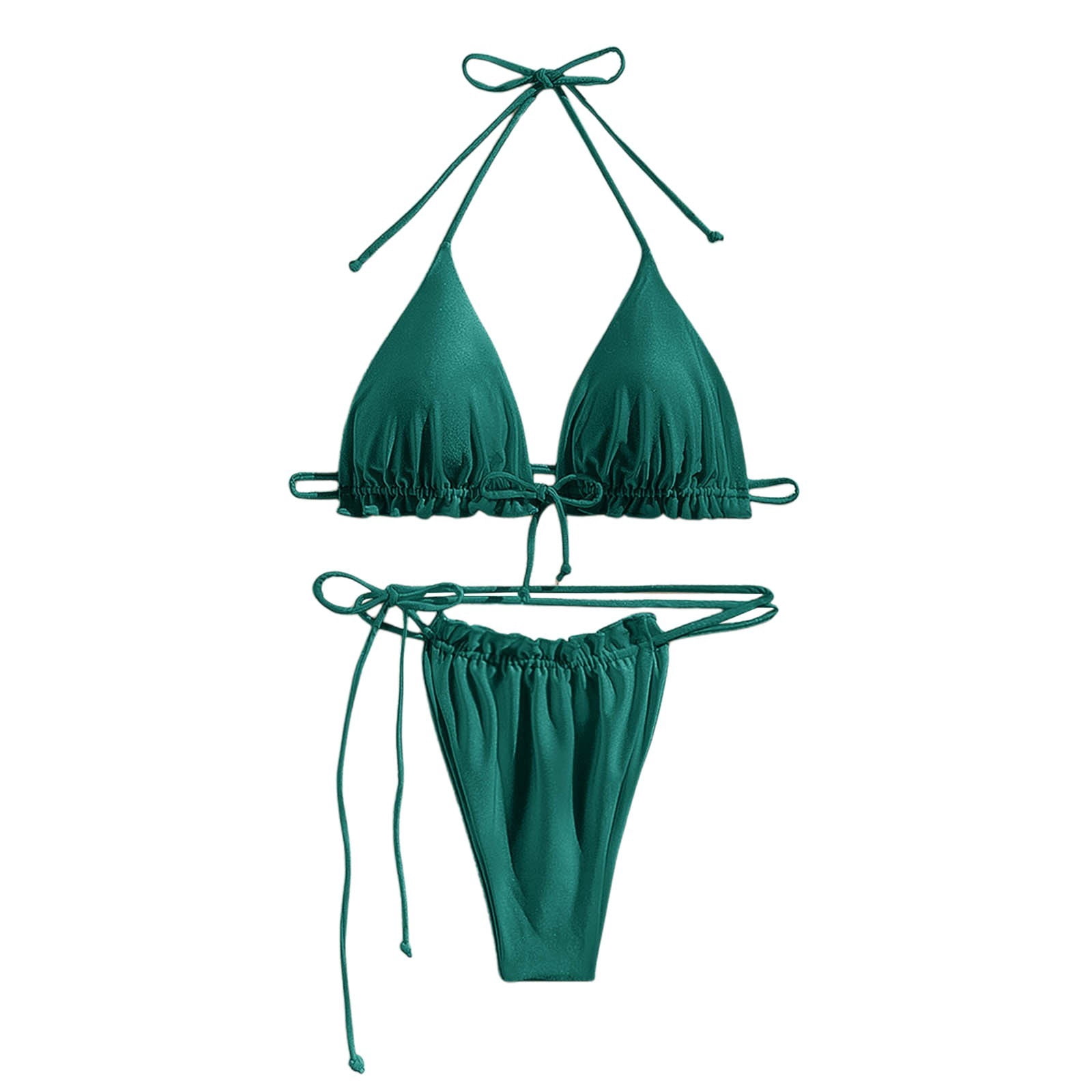 Huowey Women Swimwears Sexy Tassel Bra Sling Mesh 3PCS Swimsuit Bikini ...
