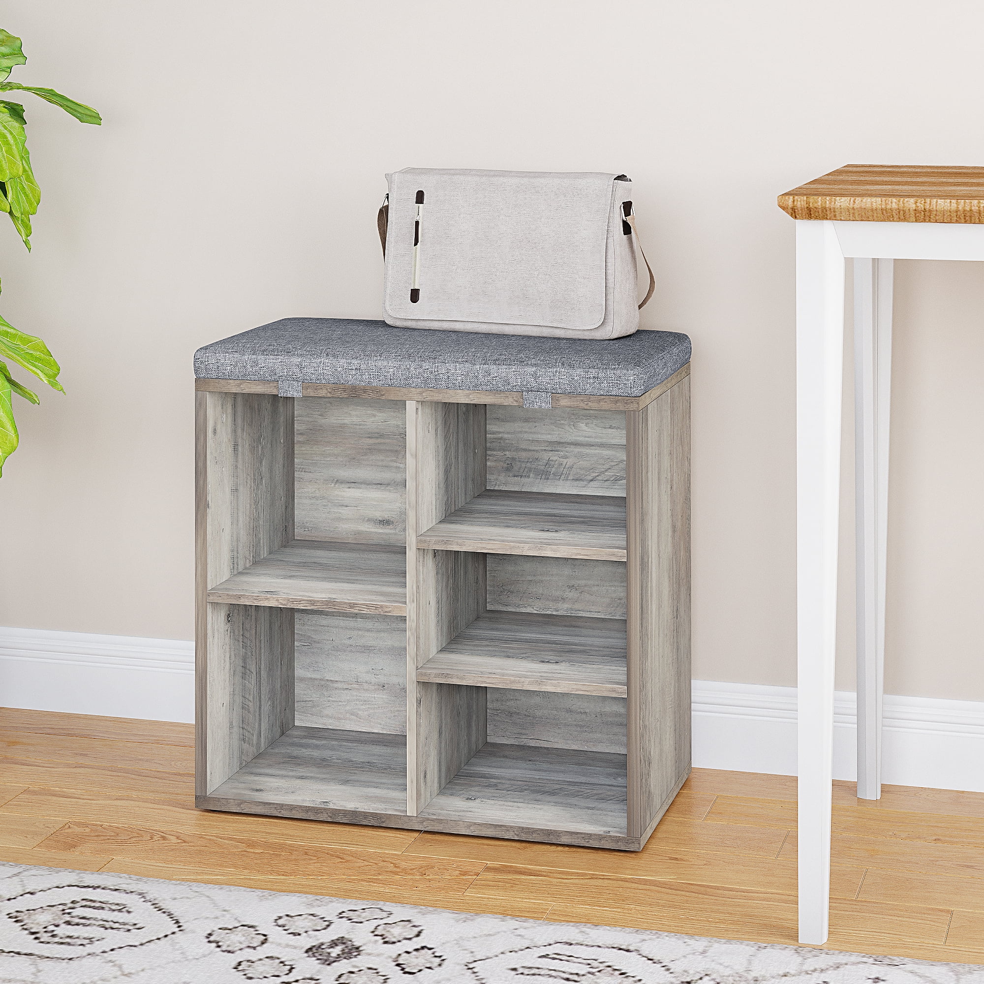 Hupicker 20 Inches Shoe Storage Bench Cubby Organizer for Entryway ...