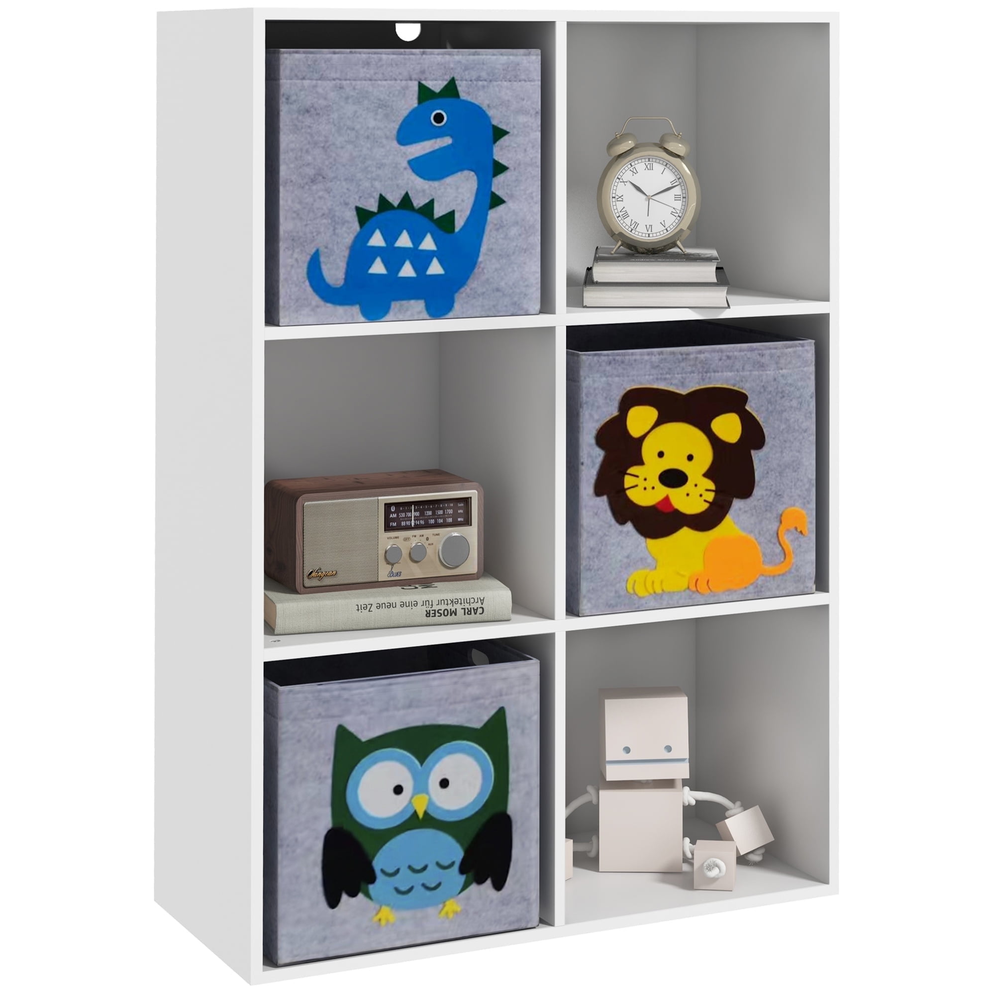 Huracan Children's Toy Organizer, Toy Storage with 3 Storage Bins and ...