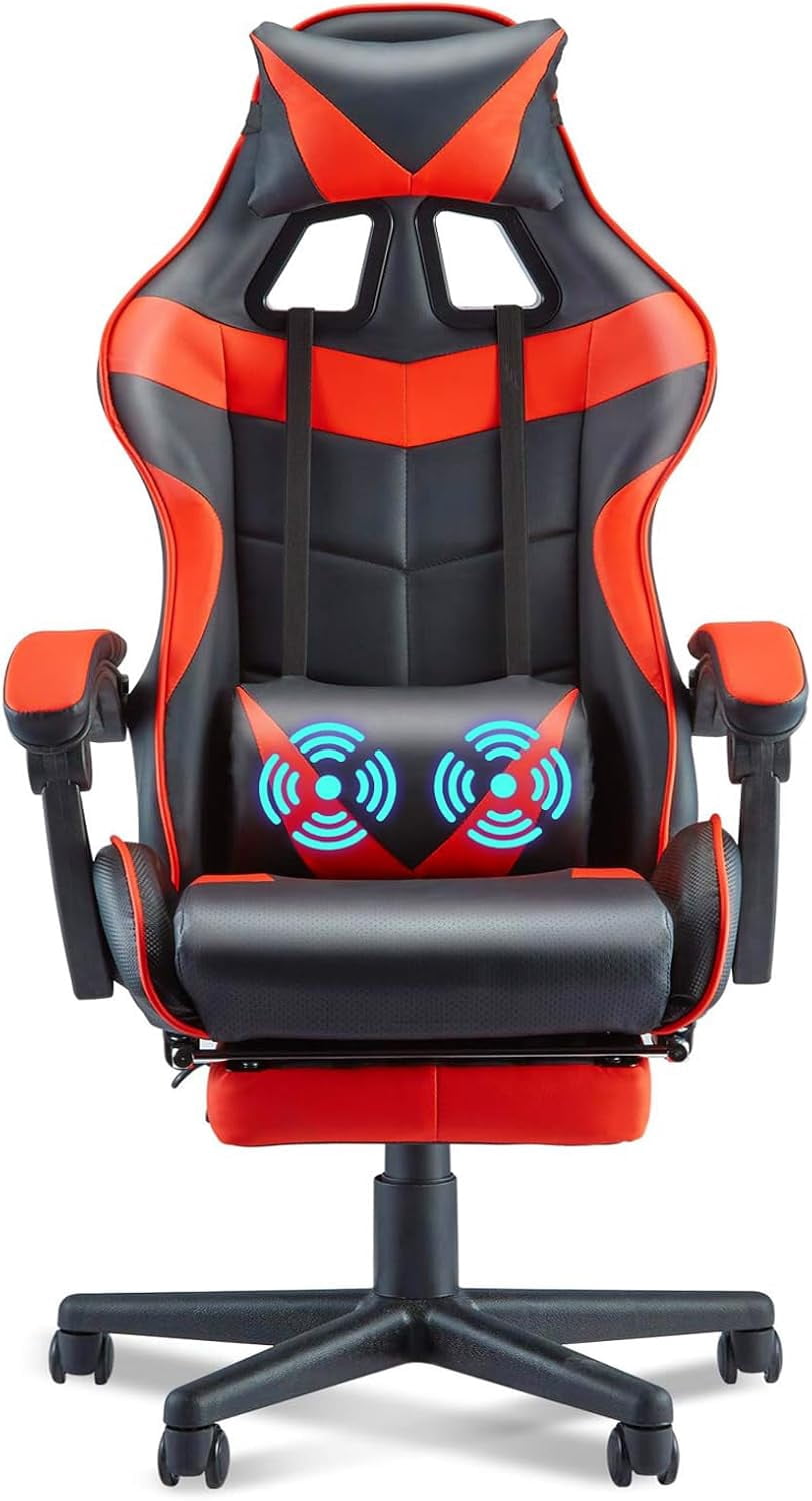Huracan Gaming Computer Chair with Footrest, Adjustable Video Game ...