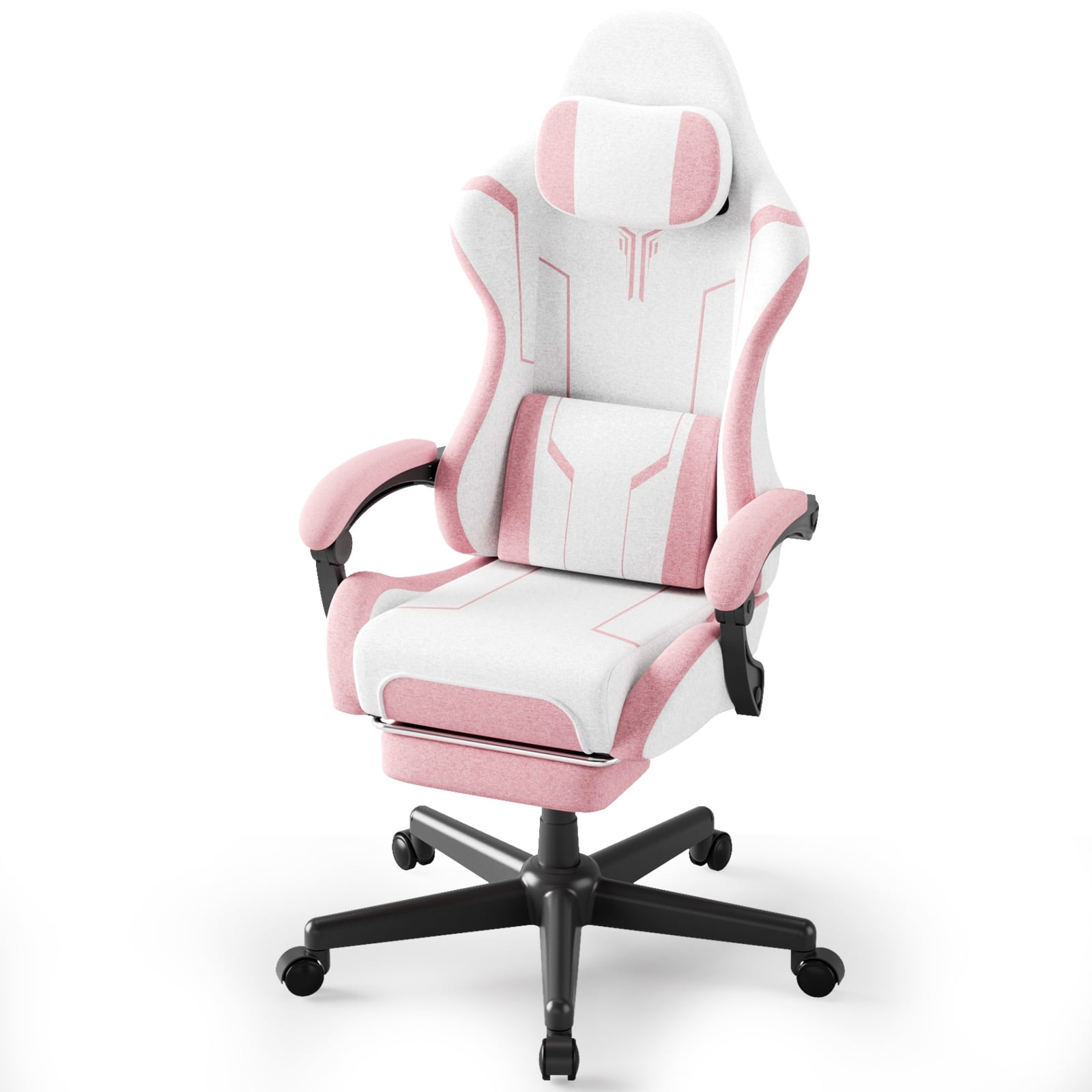 Huracan Pink Gaming Chair for Adult Office Chair with Footrest Headrest ...