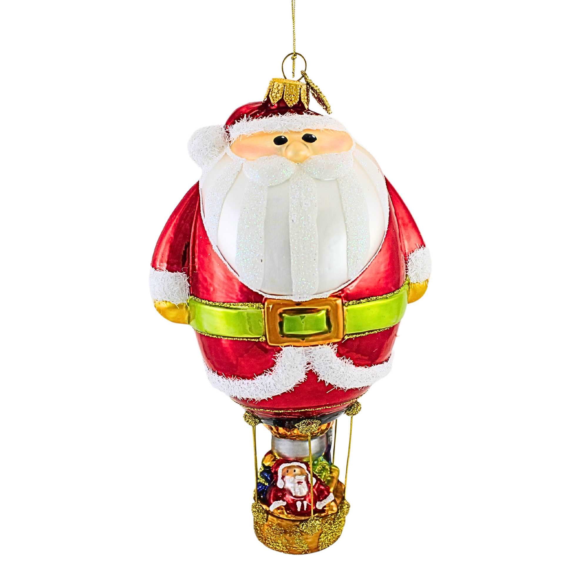 Huras Family 7.00In Balloon Santa, Glass, Ornament Hot Air Blimp Hf98 ...