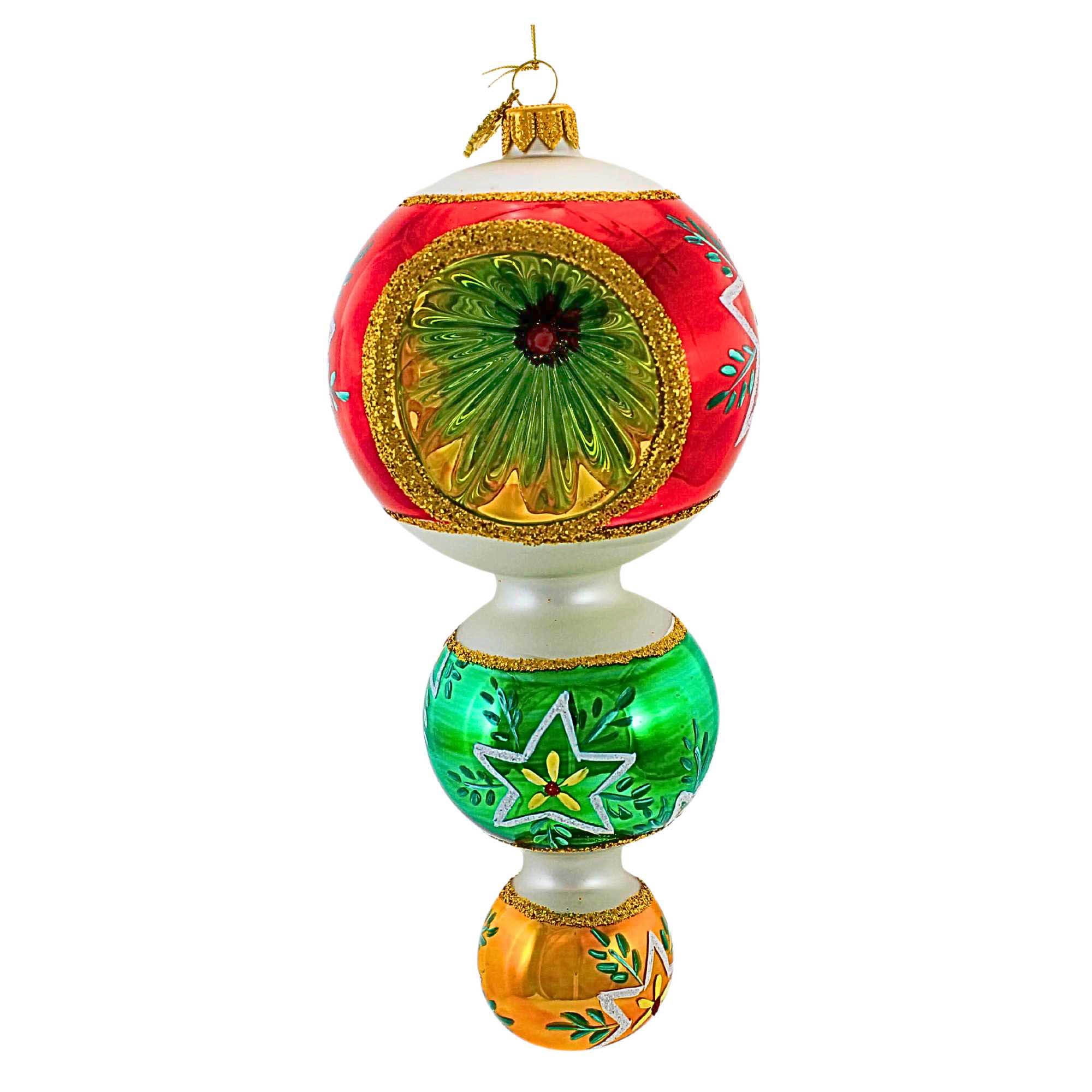 Huras Family 8.00In Merry & Bright Stars Aplenty, Glass, Triple Ball ...