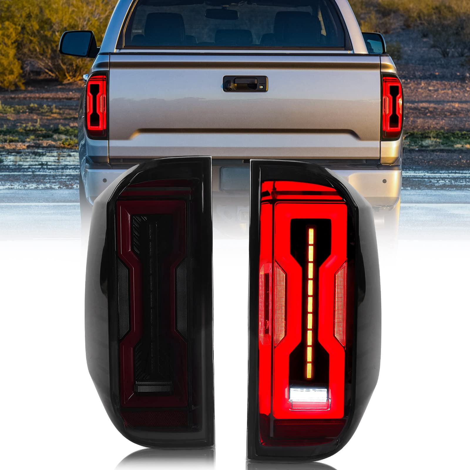 Huray Full LED Tail lights for Toyota Tundra 2014-2021 Rear Taillight Brake Turn Signal Lamp ...