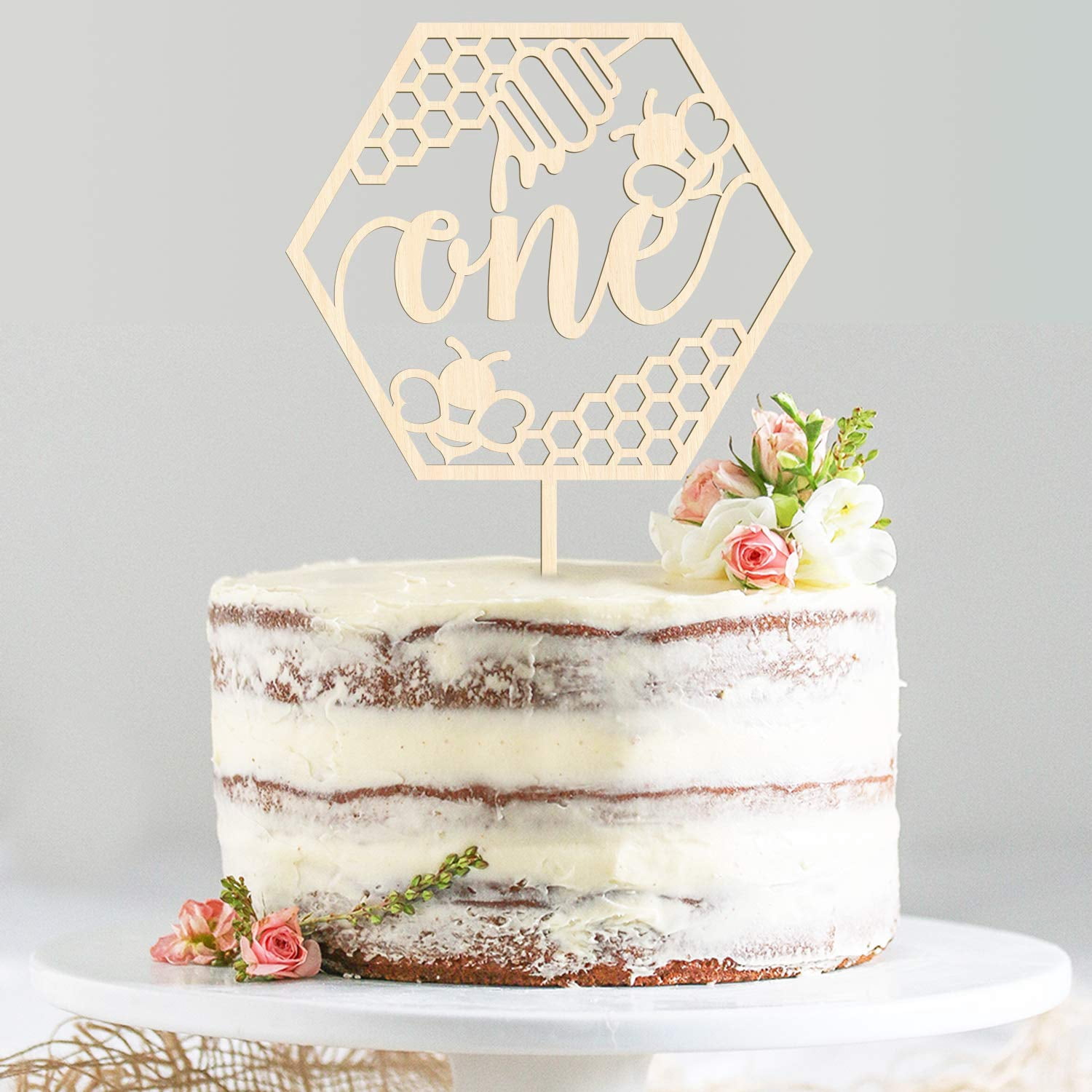 Huray Rayho Bumble FEV6 Bee One Cake Topper for First Birthday 1st ...