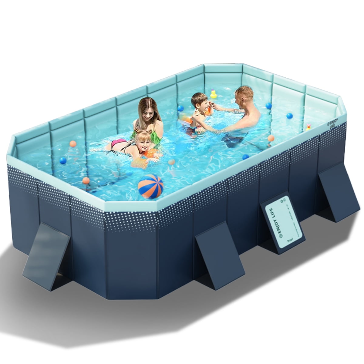 Free Shipping! Hurber Foldable Swimming Pool, Large Non-Inflatable ...