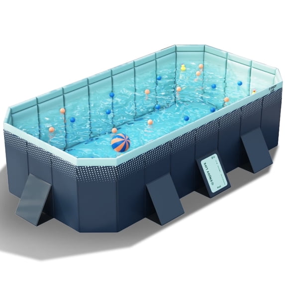 "Hurber Portable Large Foldable Swimming Pool for Backyard Family Fun ...