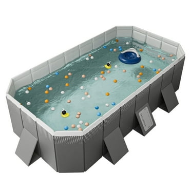 "Hurber Portable Large Foldable Swimming Pool for Backyard Family Fun ...