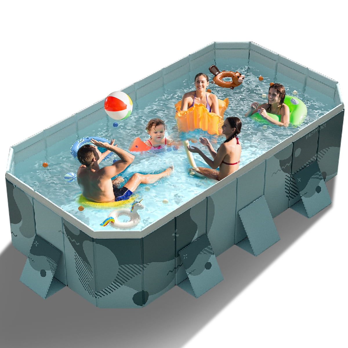 "Hurber Large, Durable & Portable Foldable Swimming Pool for Adults ...