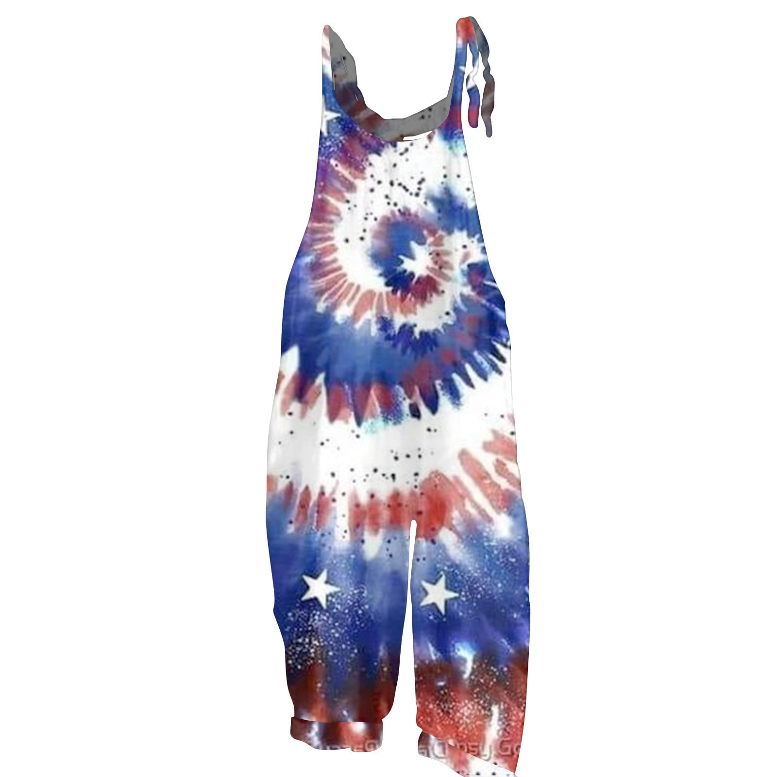 Huresd Jean Jumpsuit for Women Streetwear Fashion Sleeveless USA Flag ...
