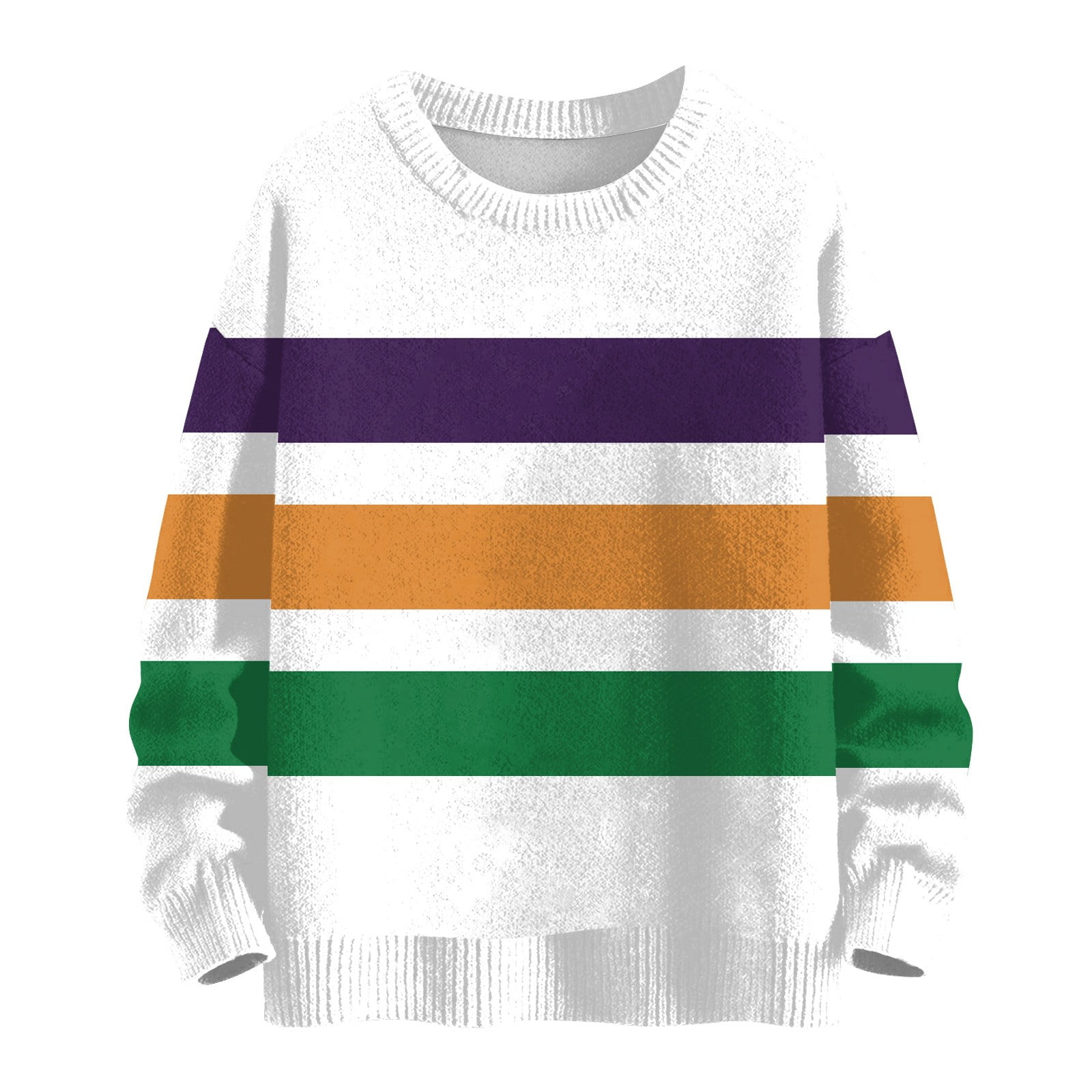 Huresd Mardi Gras Sweater Women Knit Long Sleeve Feather Mask Print ...