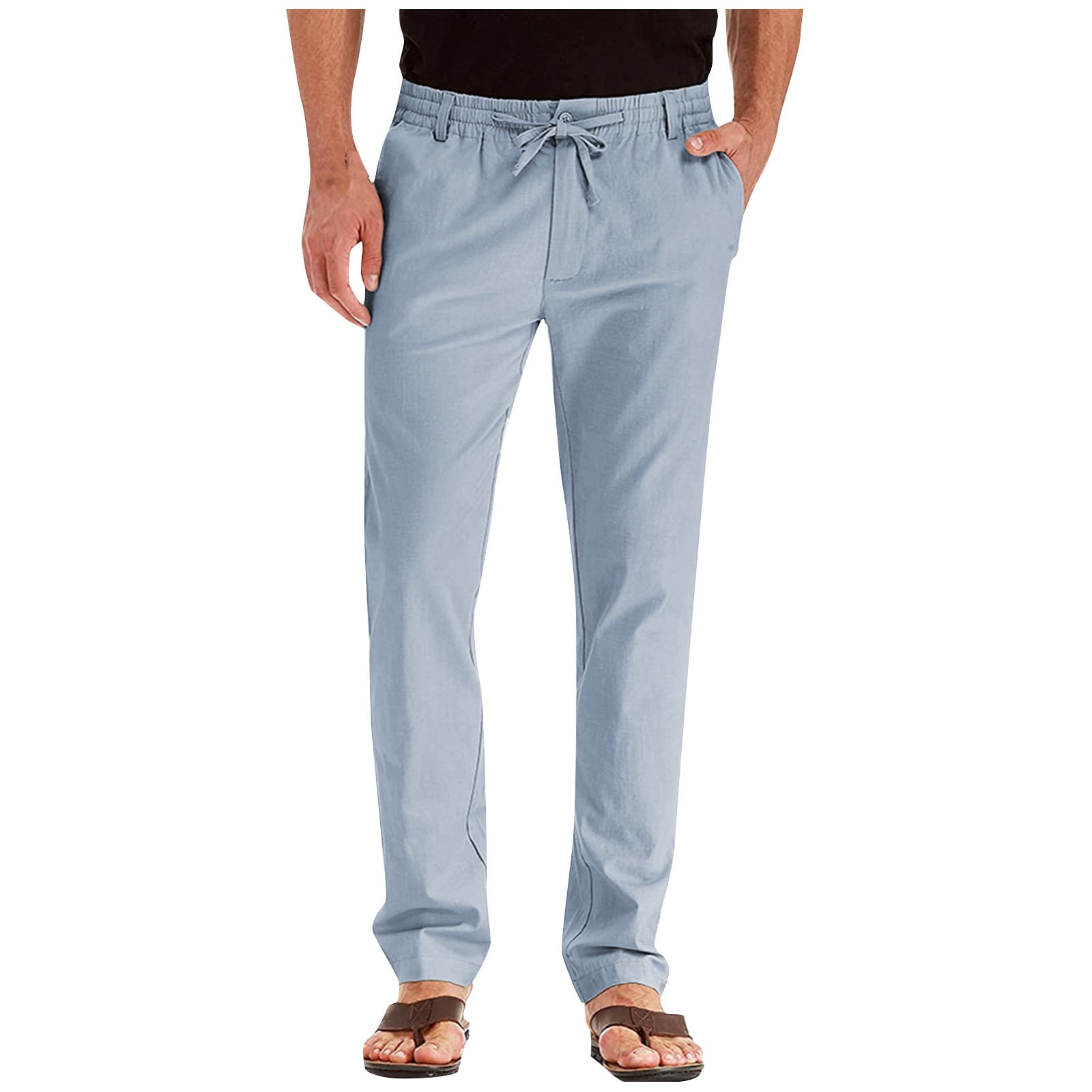 Godokuleh Mens Dress Pants Classic Fit Elastic Waist Drawstring Office ...